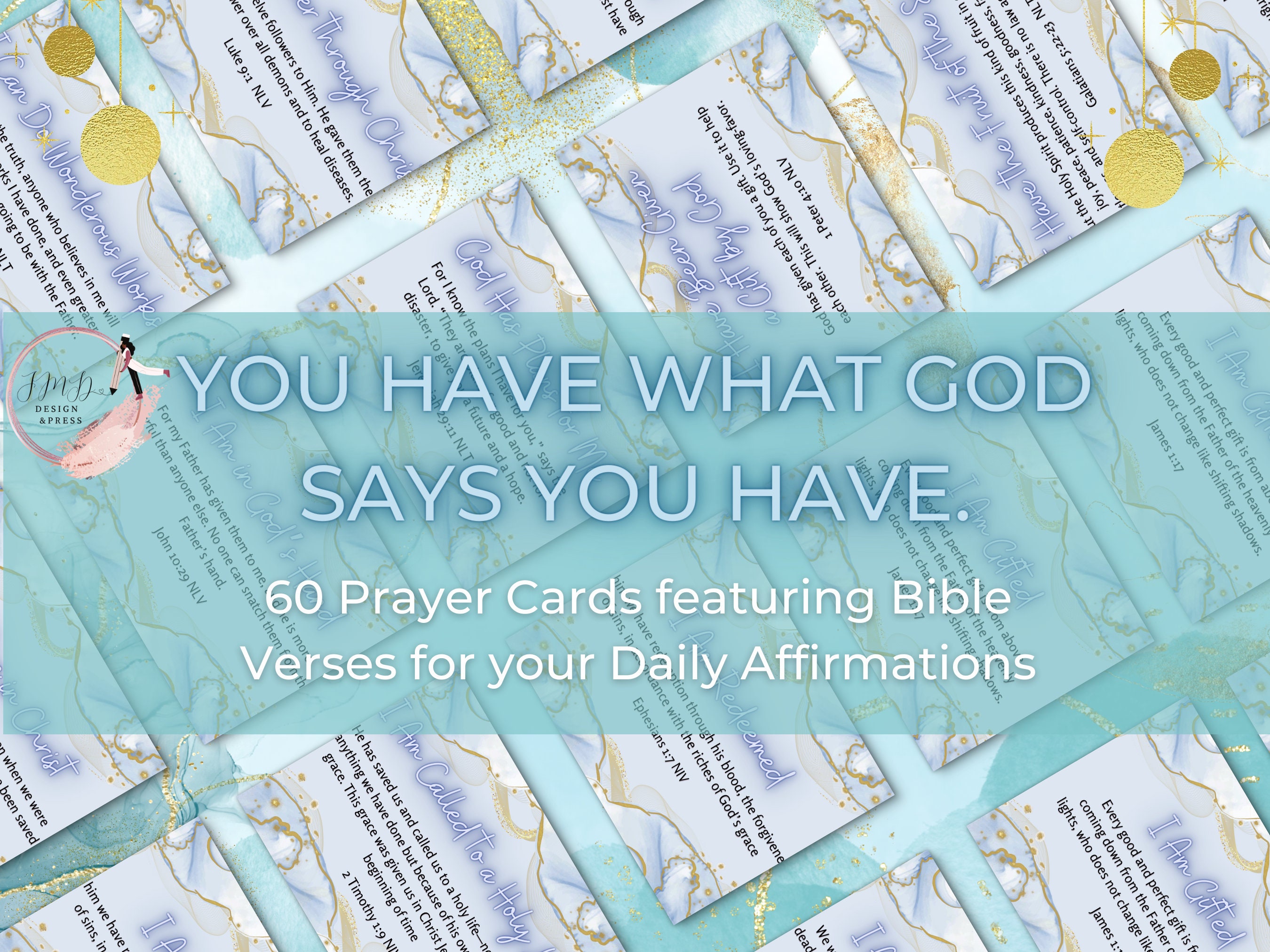 Prayer Affirmation Cards: Bible Verse Scripture (digital Download) - Etsy