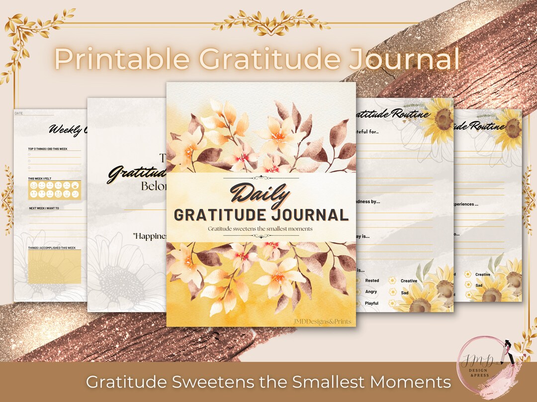 Printable Daily Gratitude Journal – Self-care Reflection (digital ...