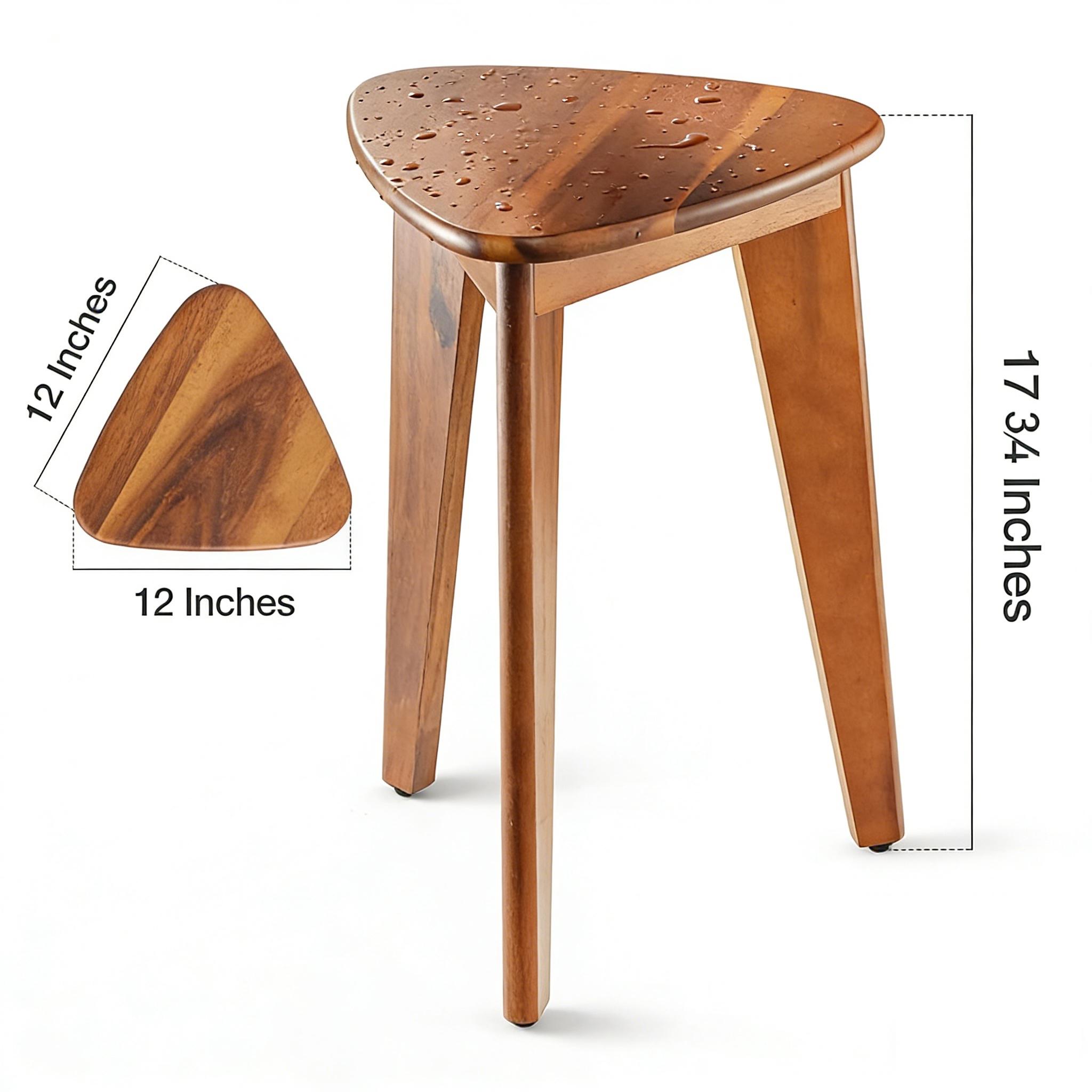 Acacia Wood Shower Stool | Corner Foot Rest, Small Bench - Etsy