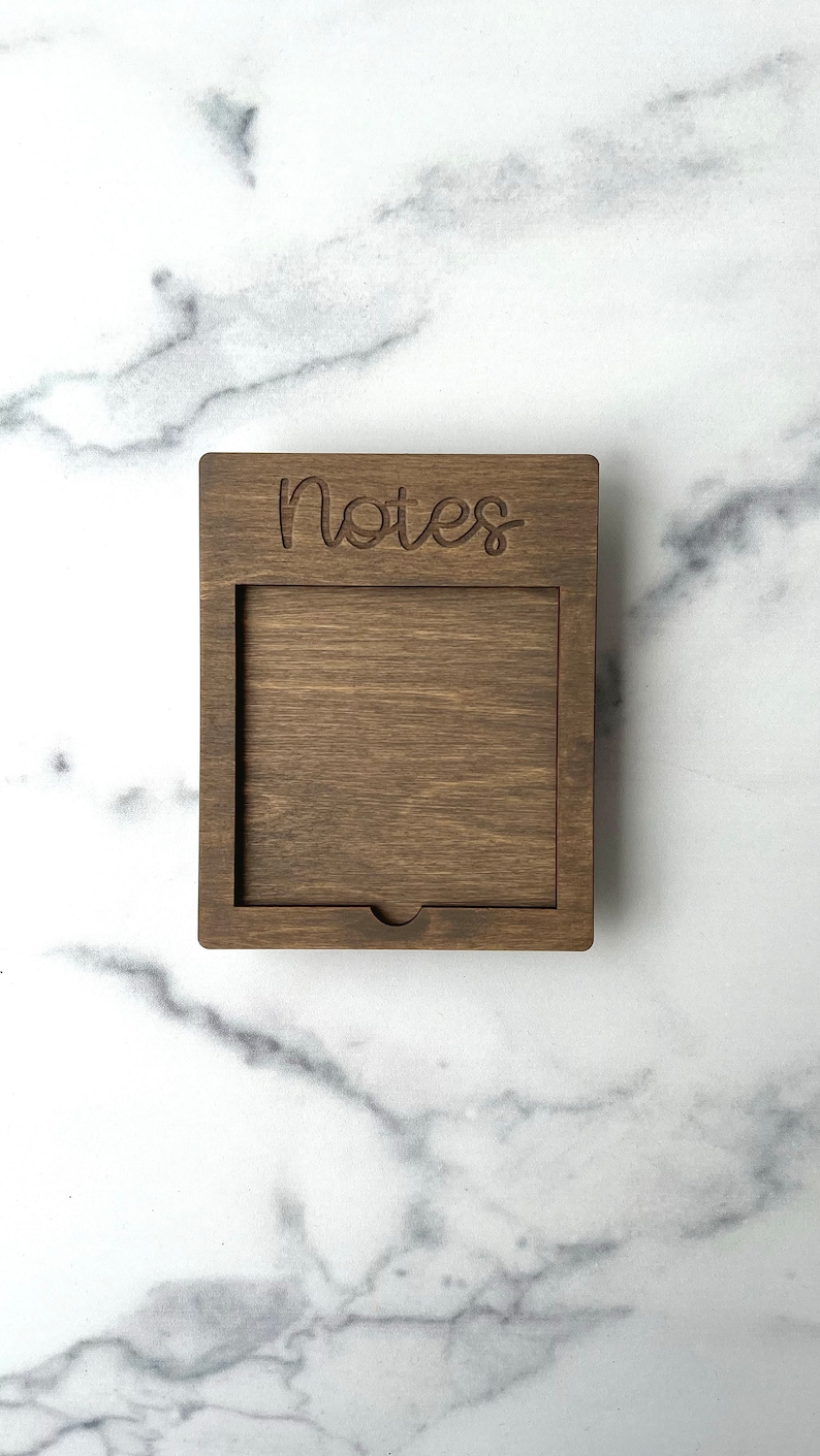 Wood Notepad Holder Sticky Note Organizer Dest Accessory Office ...