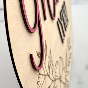 Boho Personalized Wood Sign Customizable Round Laser Cut Engraved Decor ...
