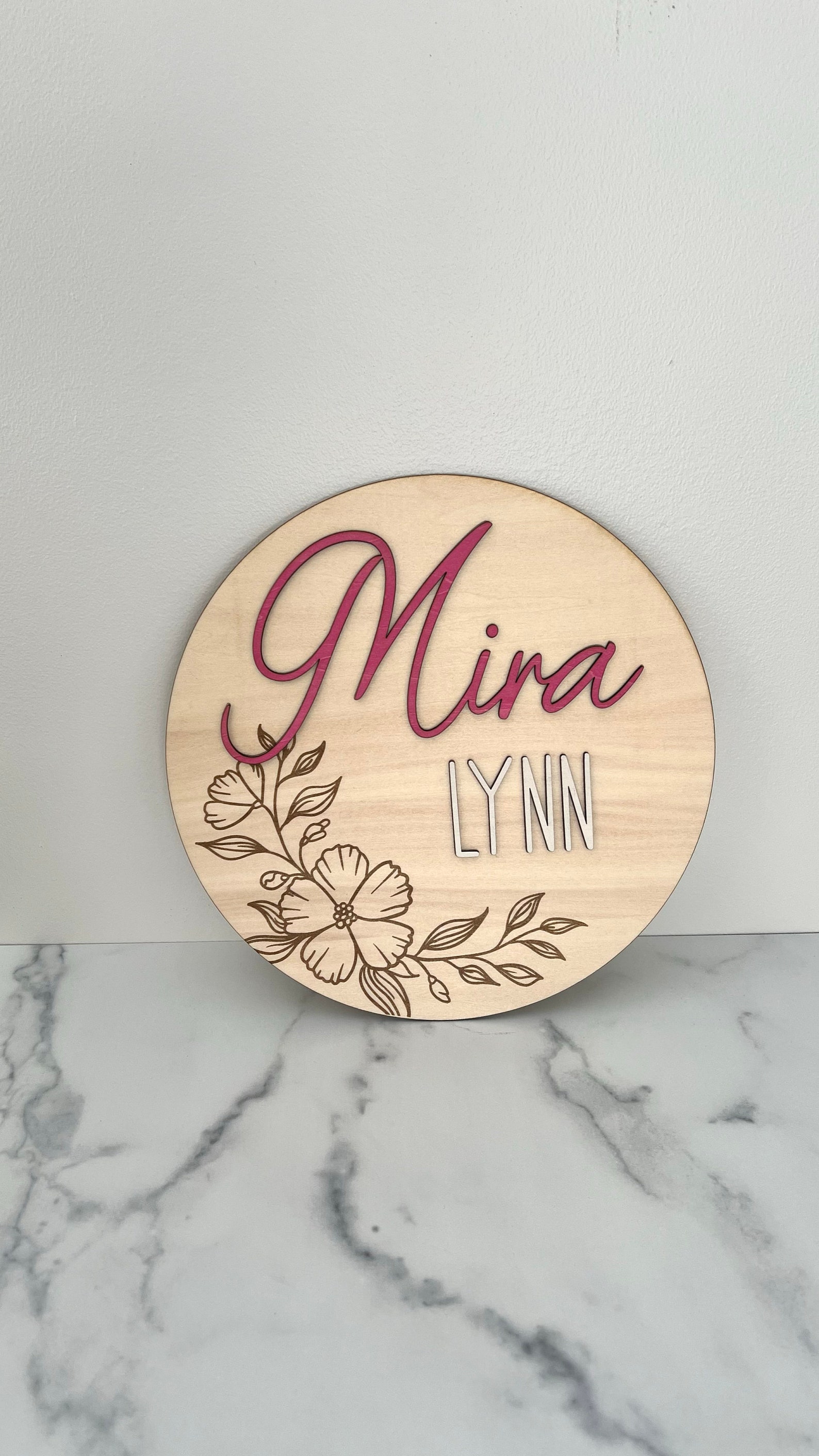 Boho Personalized Wood Sign Customizable Round Laser Cut Engraved Decor ...