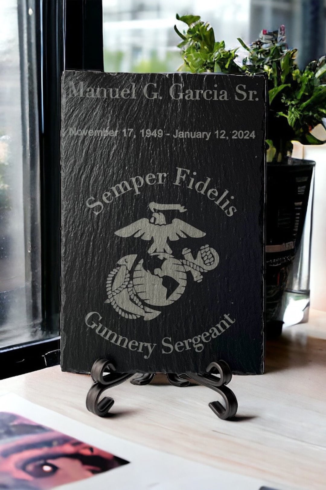 Personalized Engraved Memorial Slate Plaque Custom Remembrance Gift ...