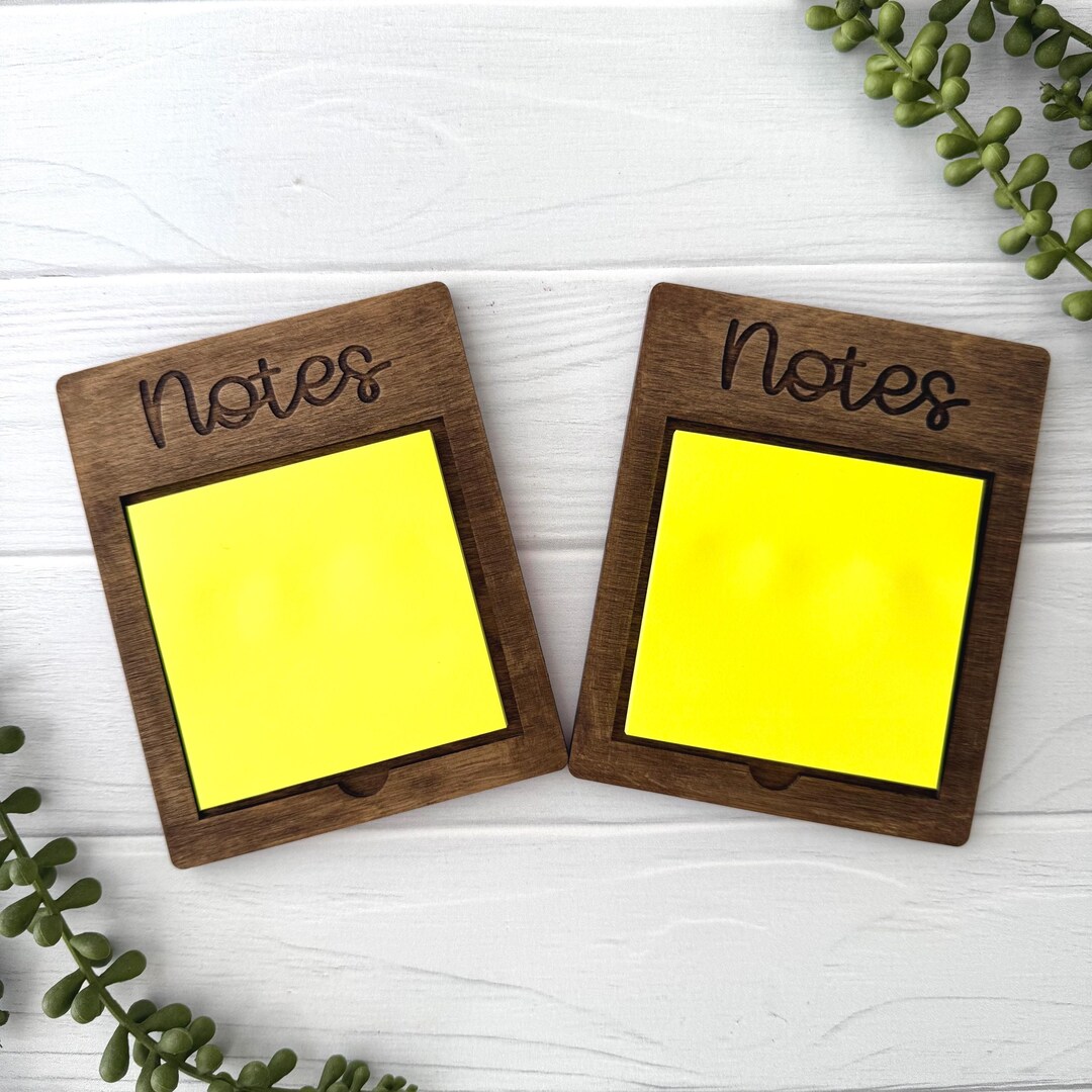 Wooden Sticky Note Holder Post-it Holder Laser Engraved Desk Organizer ...
