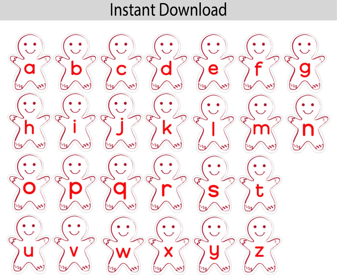 Gingerbread Man Alphabet SVG ABC Laser Cut File Gingerbread Man Themed ...