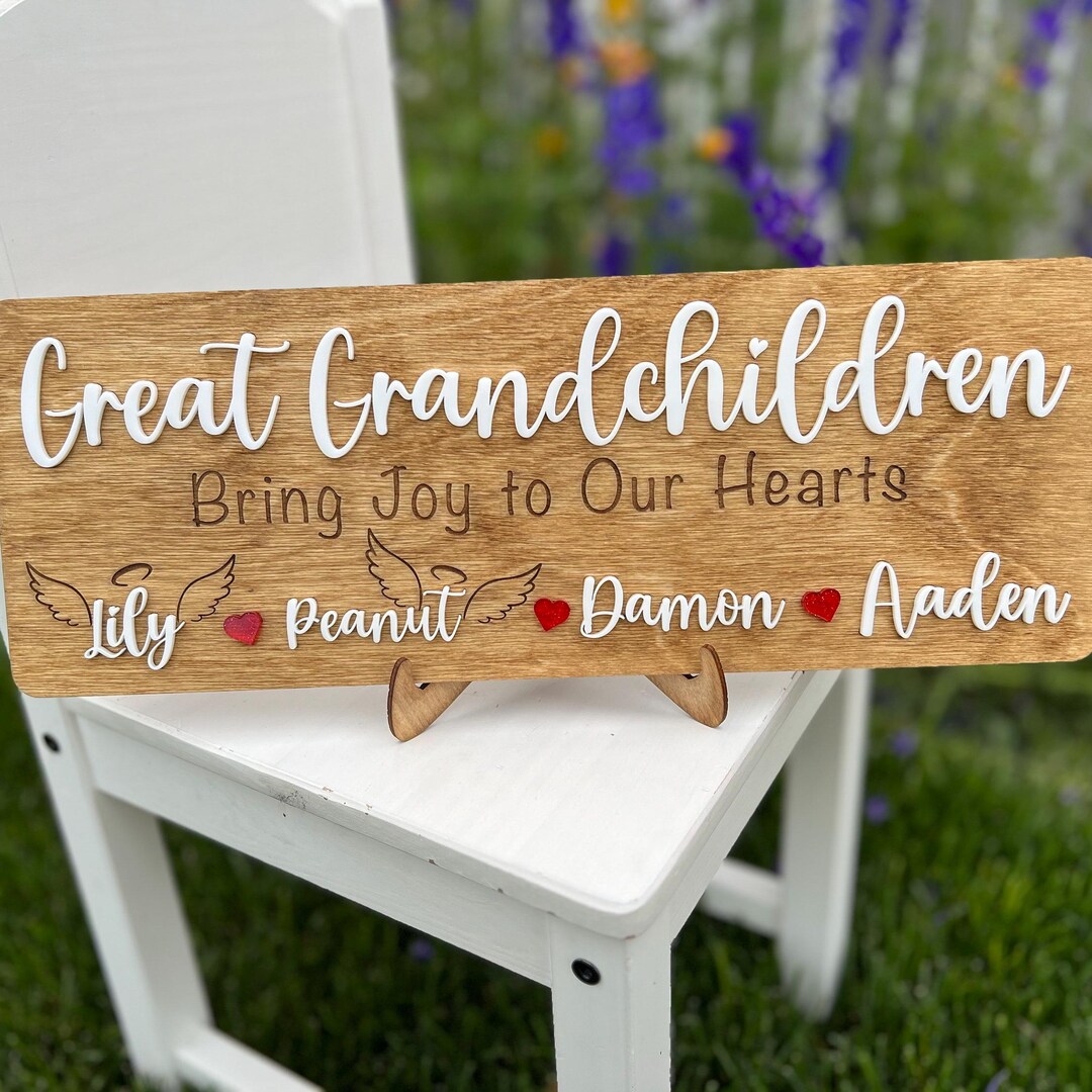 Grandparent Customized Sign for Grandma Gift Idea Wood Home Decor 3D ...