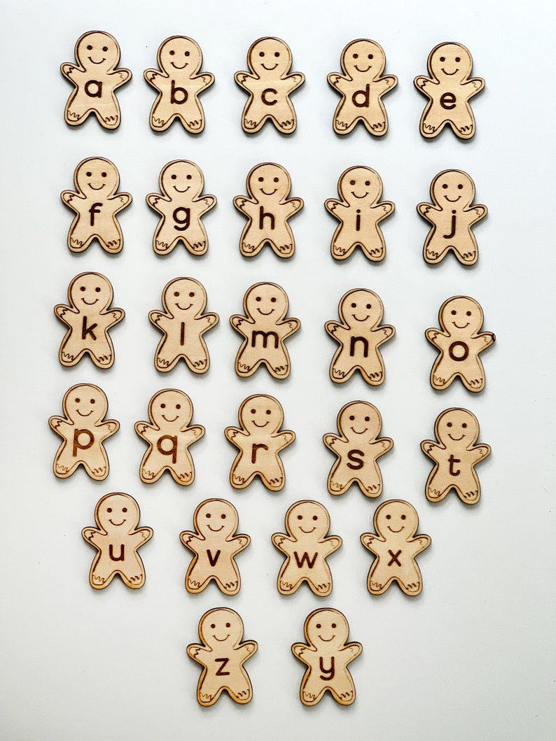 Gingerbread Man Alphabet SVG ABC Laser Cut File Gingerbread Man Themed ...
