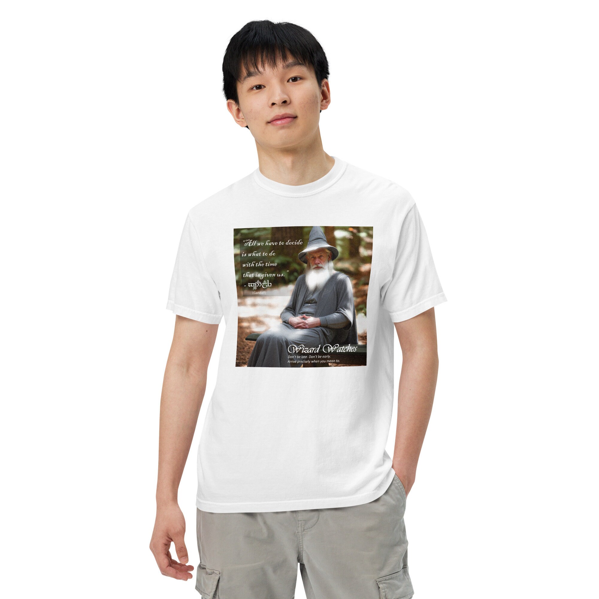 Lord of the Rings Themed Wizard Watches Mens Garment-dyed Heavyweight T ...