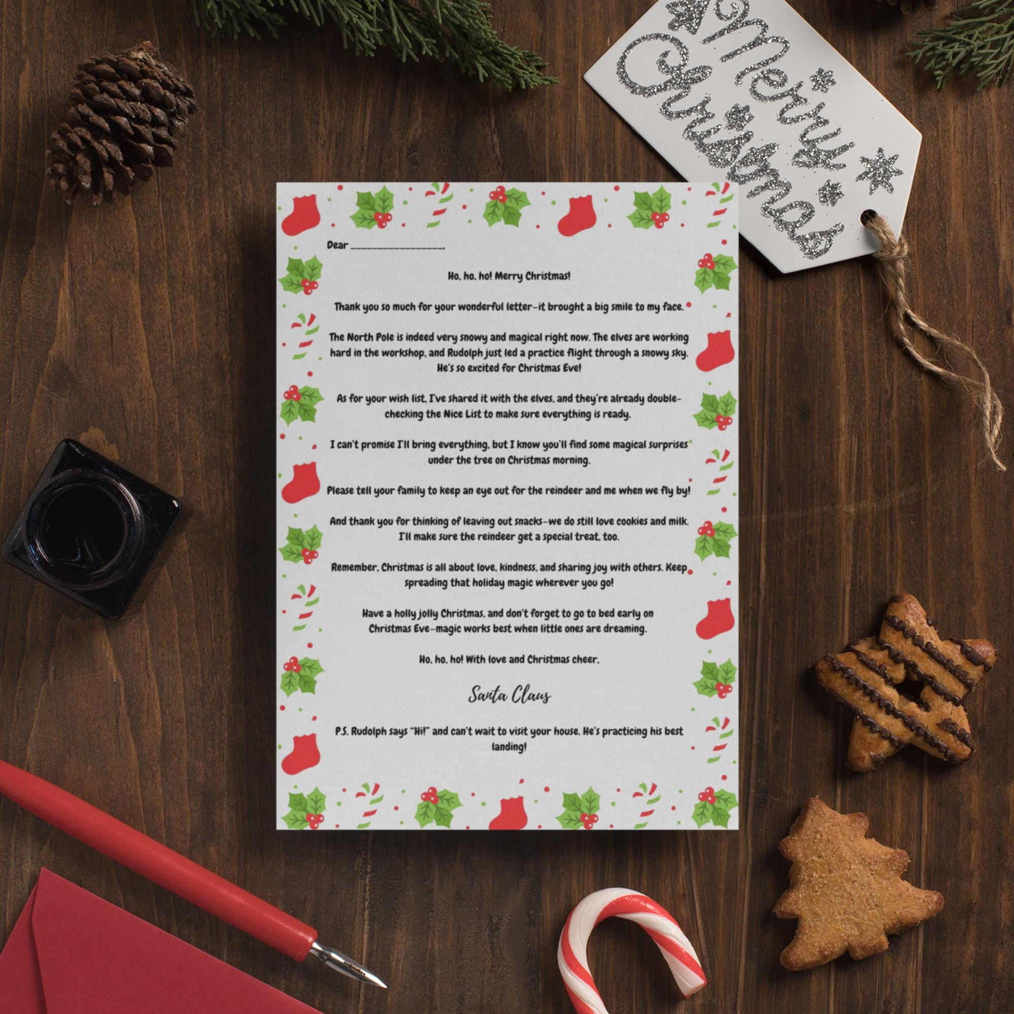 Santa Letter Set: Fun Christmas Letter & Reply Template for Kids ...