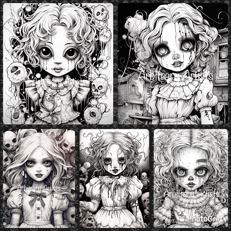 25 Haunted Dolls Adult Coloring Pages - Etsy