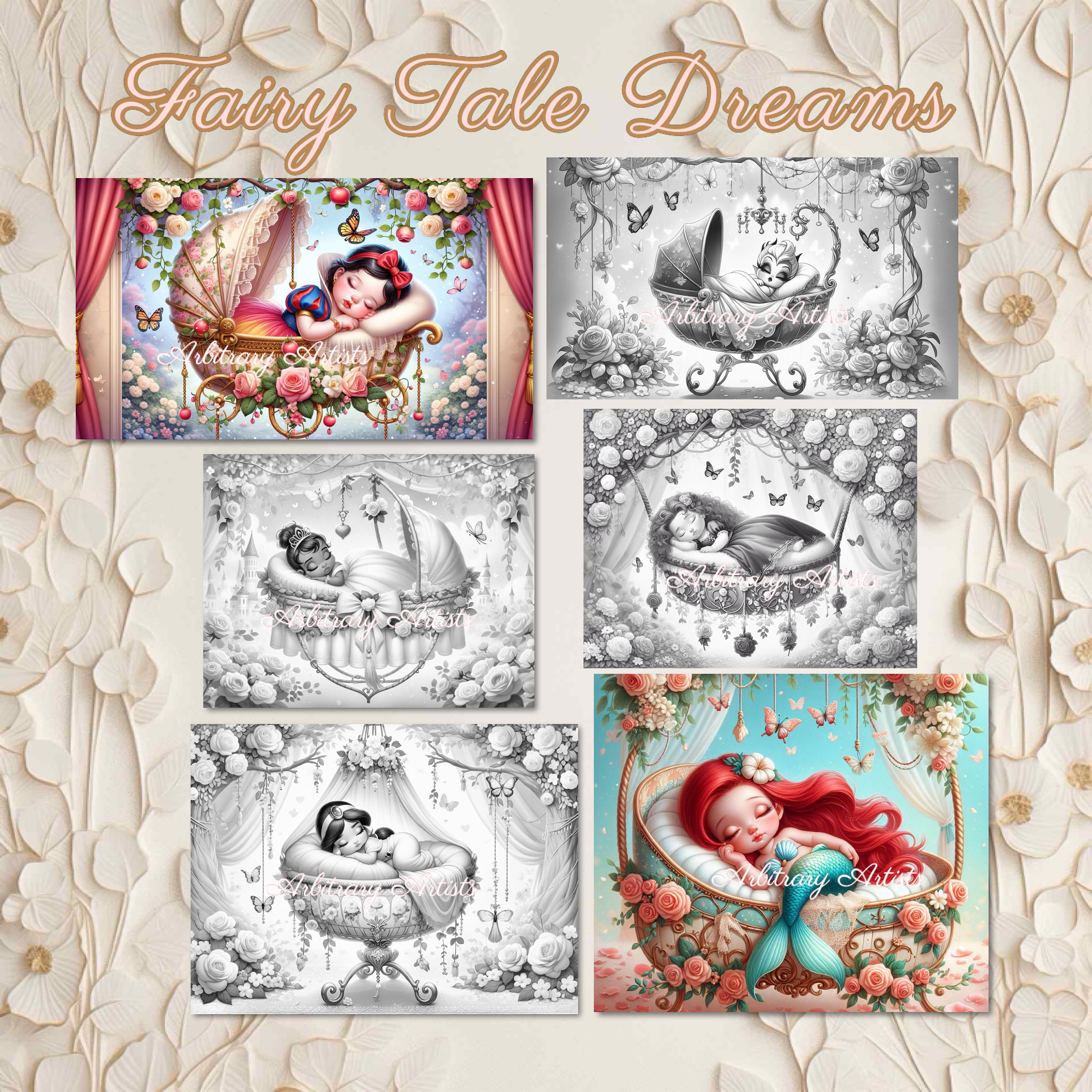 Fairy Tale Dreams 33 Grayscale Coloring Pages - Etsy