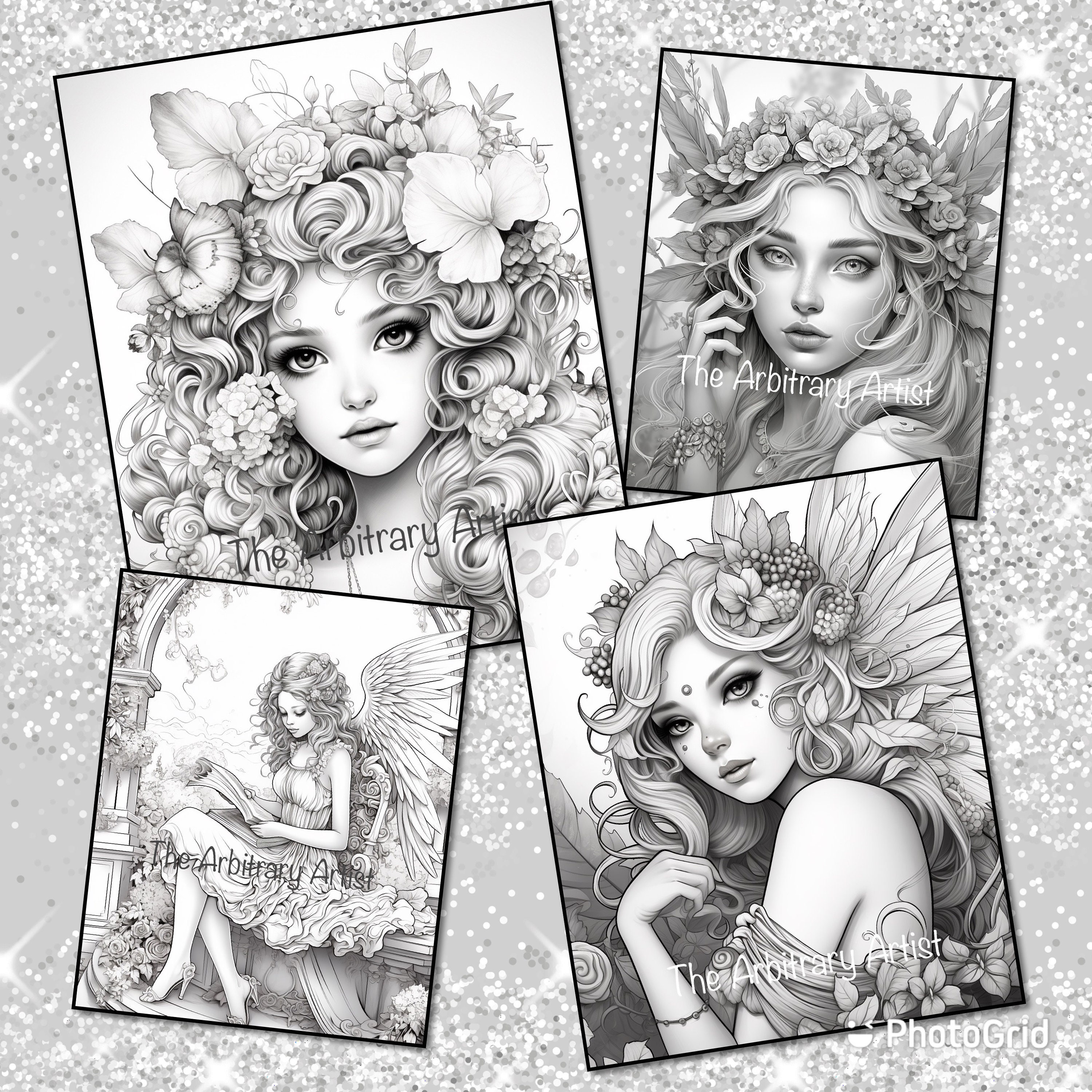 25 Beautiful Fairy Girls Adult Coloring Pages - Etsy