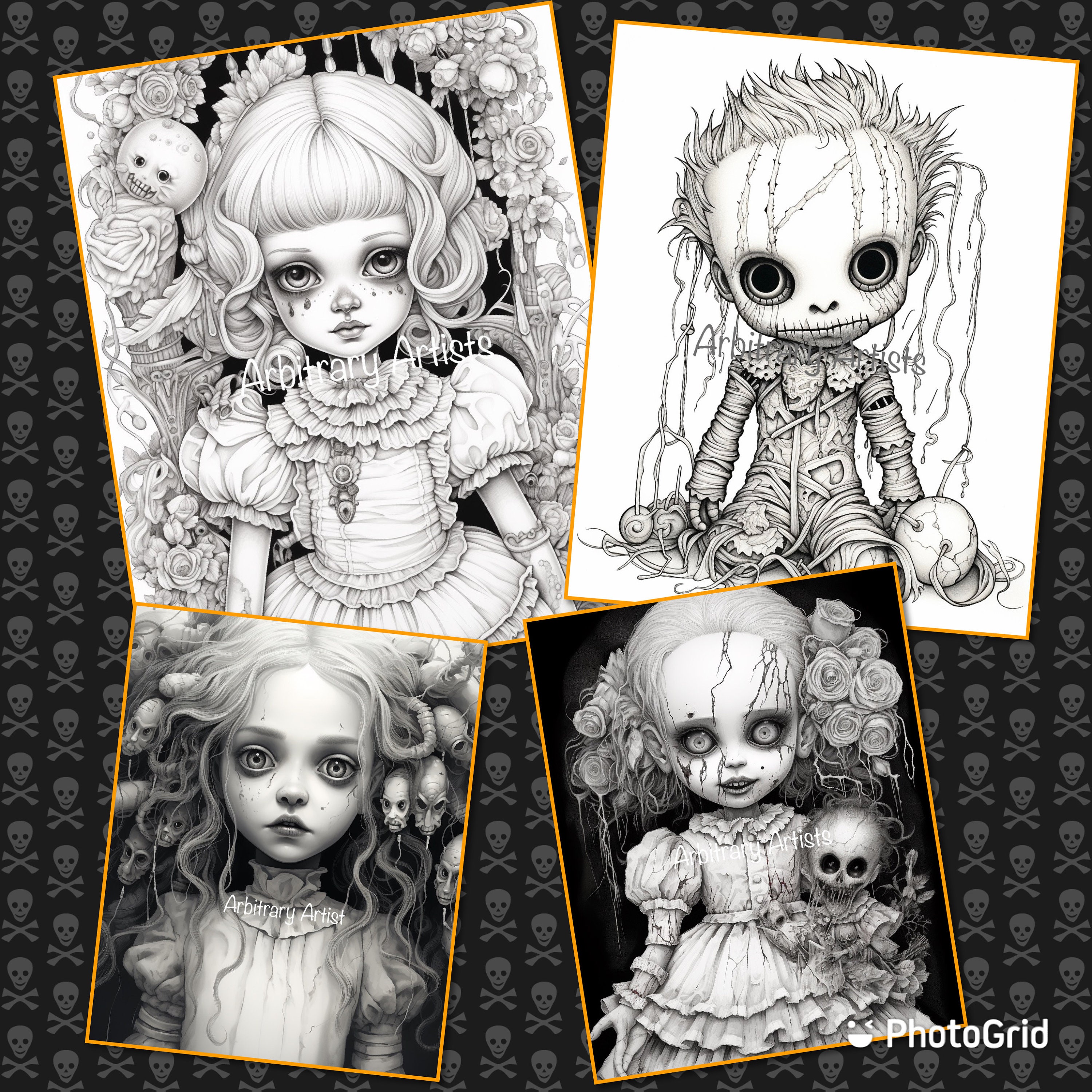 25 Haunted Dolls Adult Coloring Pages - Etsy