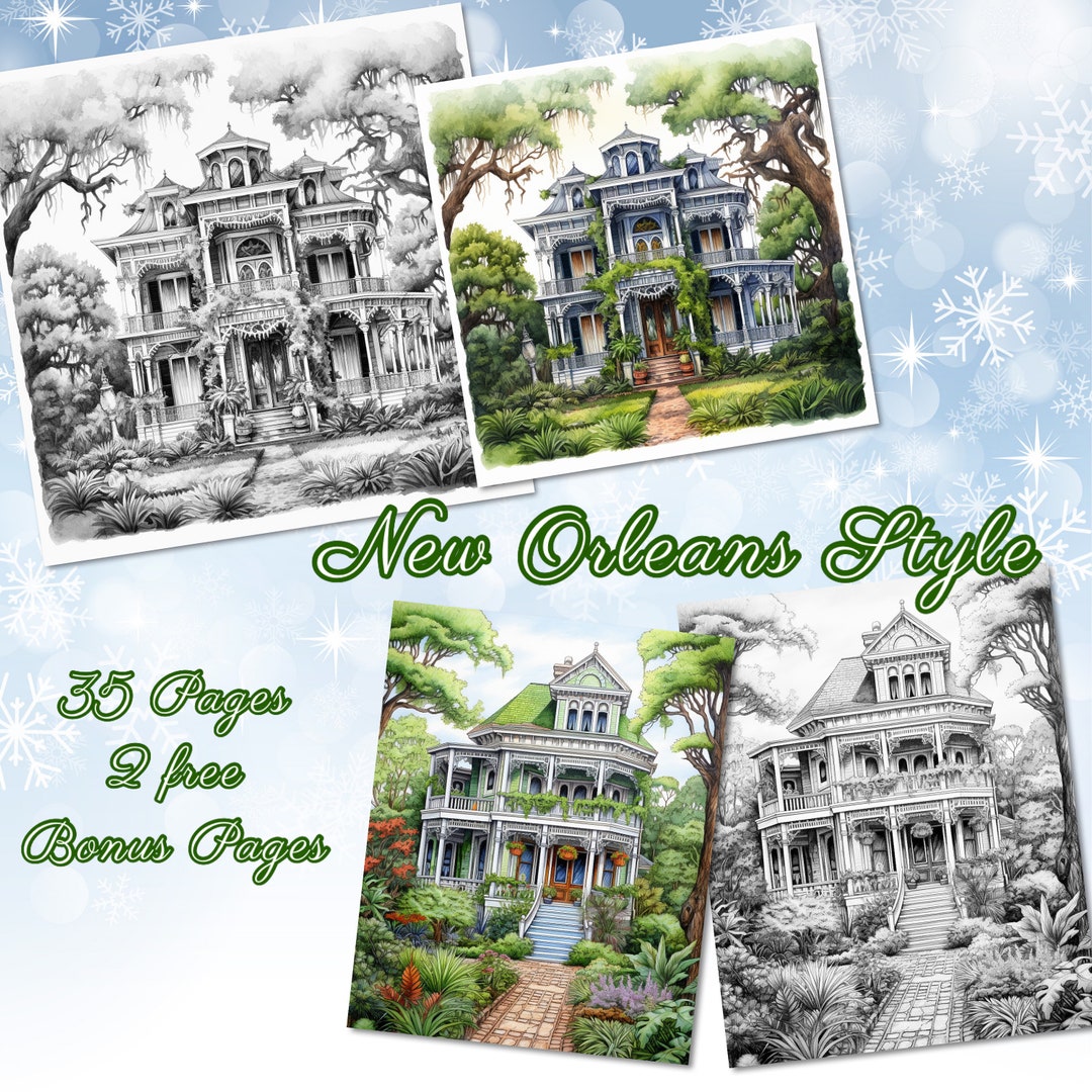 New Orleans Style 35 Adult Coloring Pages - Etsy