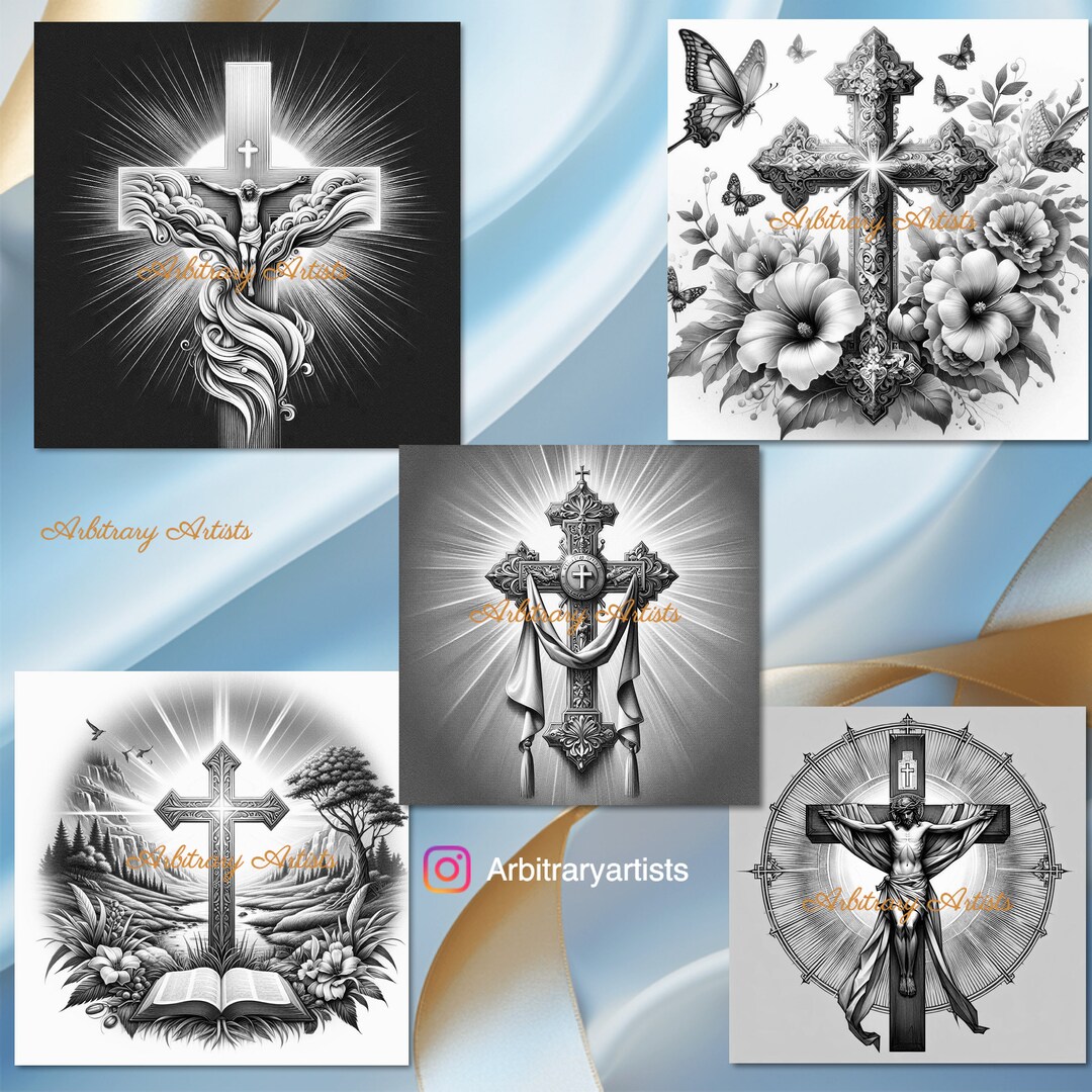 Beautiful Crosses Vol 3 - 29 Grayscale Coloring Pages - Etsy
