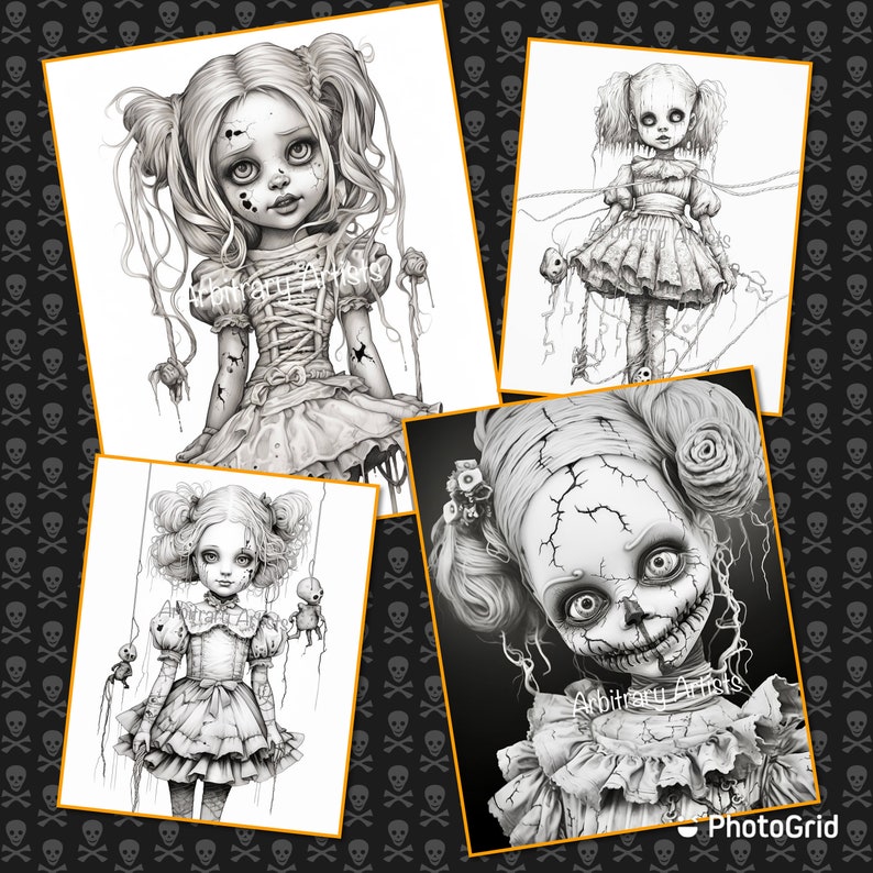 25 Haunted Dolls Adult Coloring Pages - Etsy