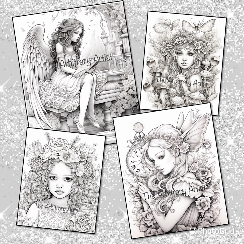 25 Beautiful Fairy Girls Adult Coloring Pages - Etsy