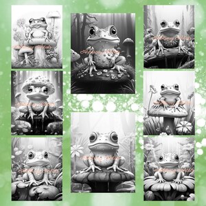 Fun Frogs 50 Grayscale Coloring Pages - Etsy