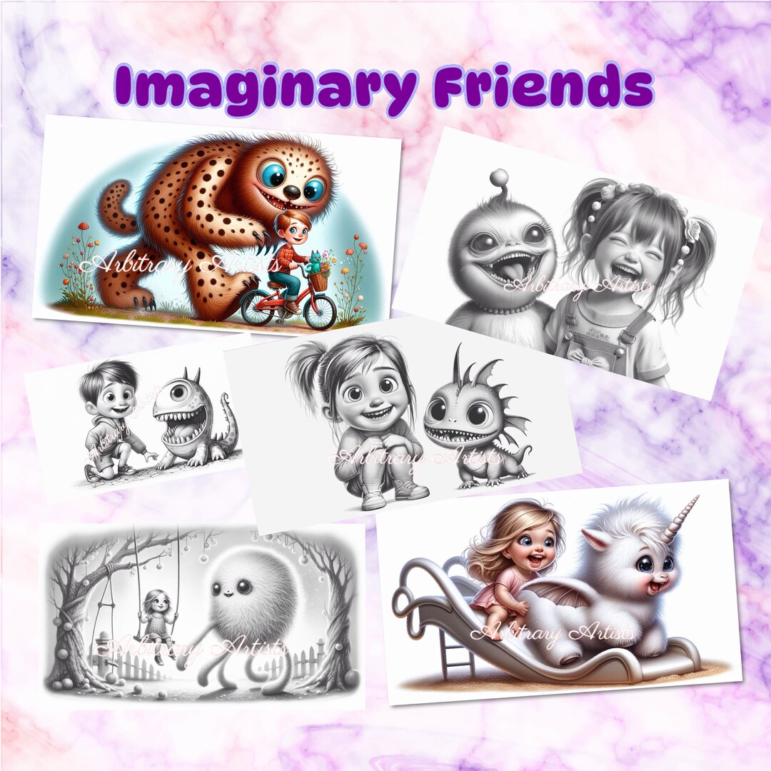Imaginary Friends 32 Coloring Pages Digital Download - Etsy