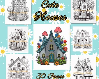 Houses Coloring Pages Collection Vol 1 30 Pages - Etsy