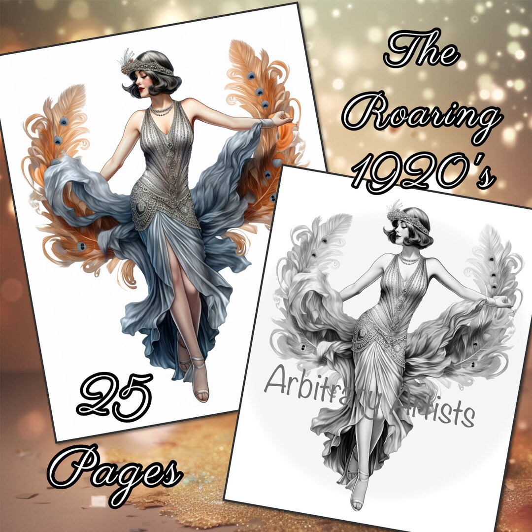 The Roaring 1920's 25 Adult Coloring Pages - Etsy