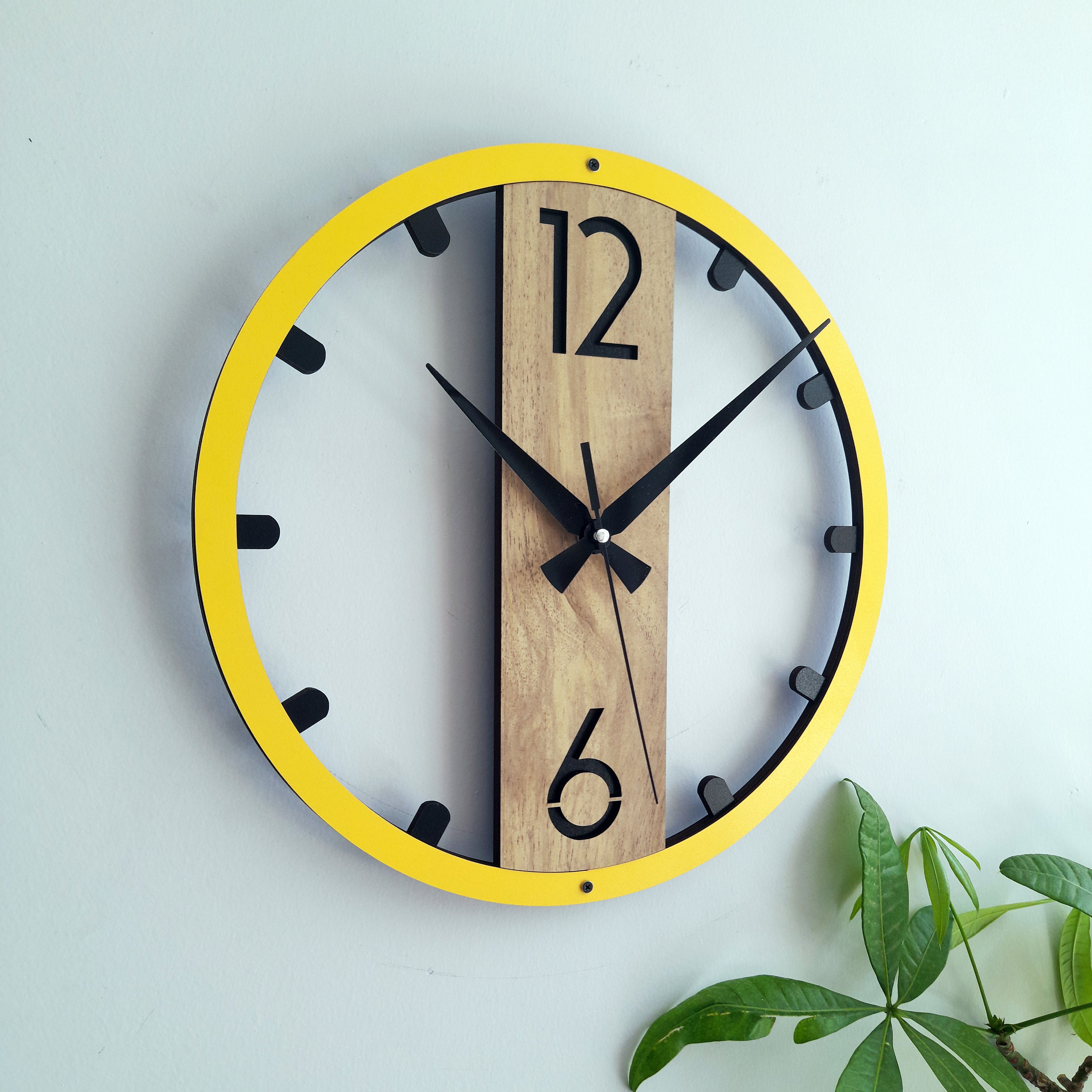 Modern Minimalist Wall Clock,decorative Wooden Clock for Living Room ...