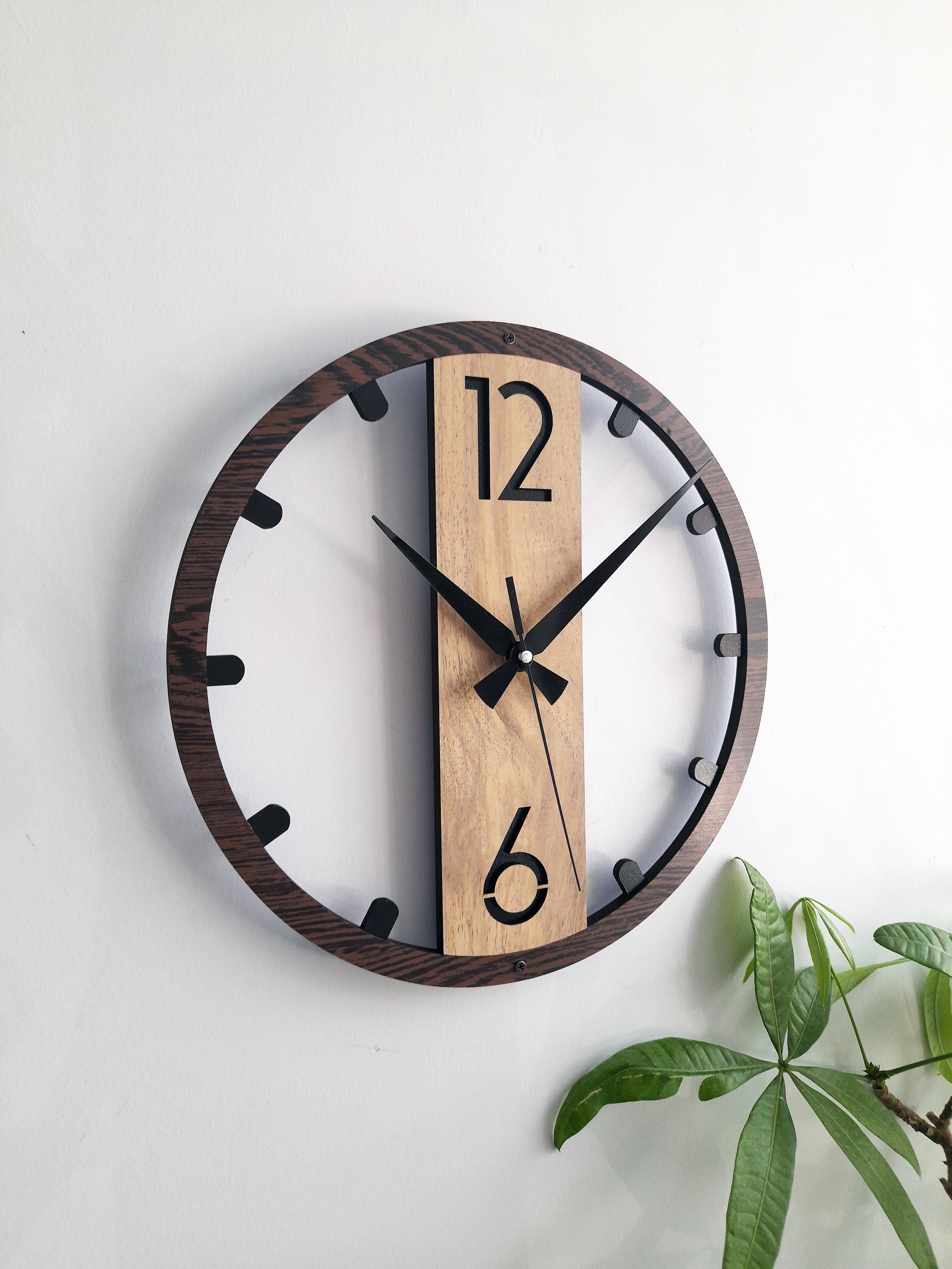 Modern Minimalist Wall Clock,decorative Wooden Clock for Living Room ...