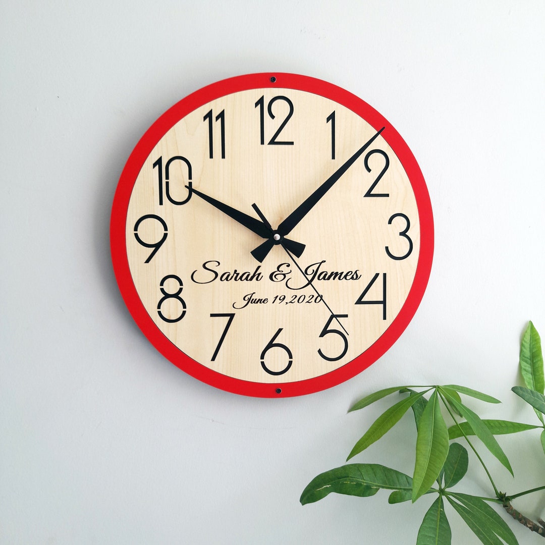 Personalized Wood Clock,decorative Custom Clock,wall Decor for Living ...