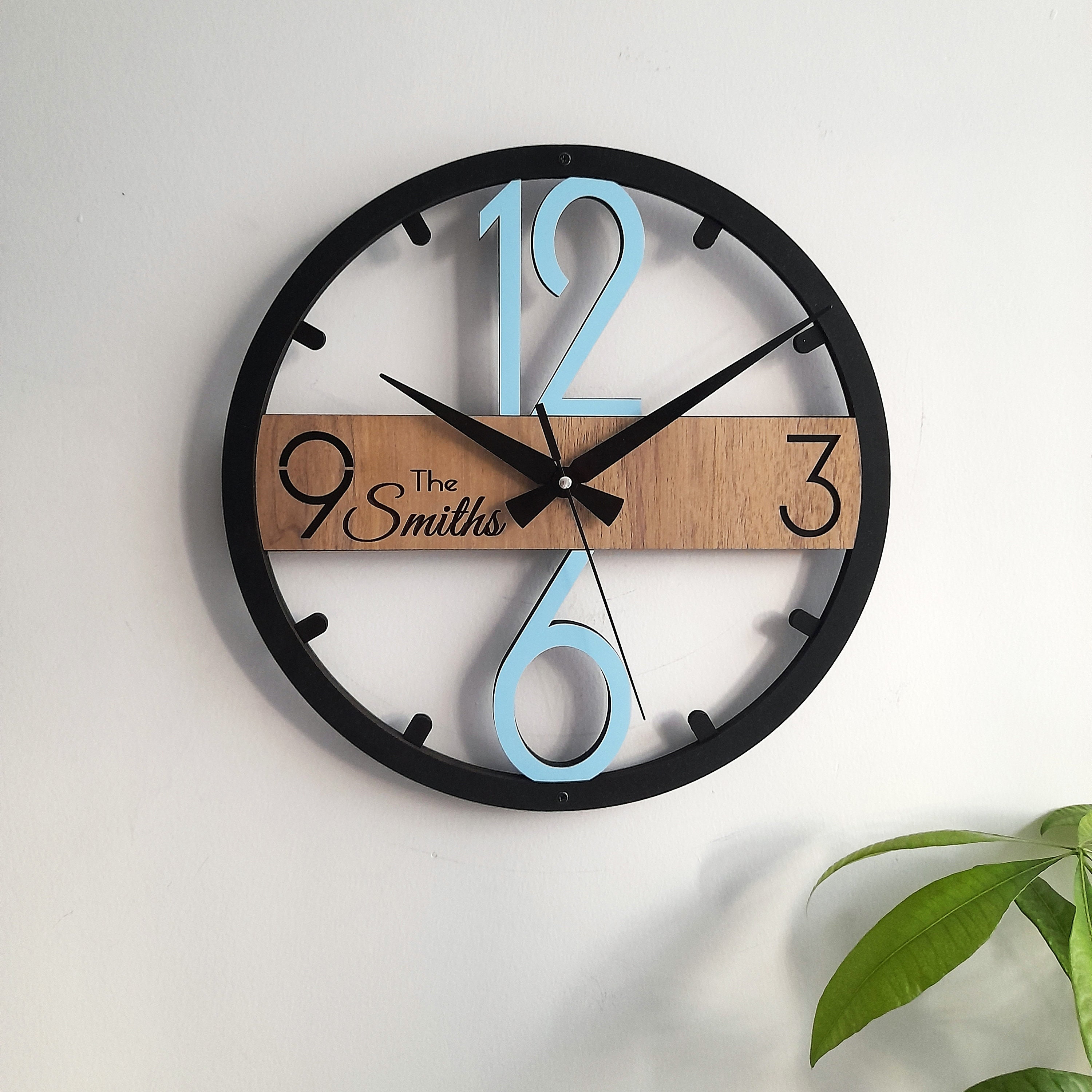 Modern Unique Wall Clockpersonalized Wood Clockswall Decor - Etsy