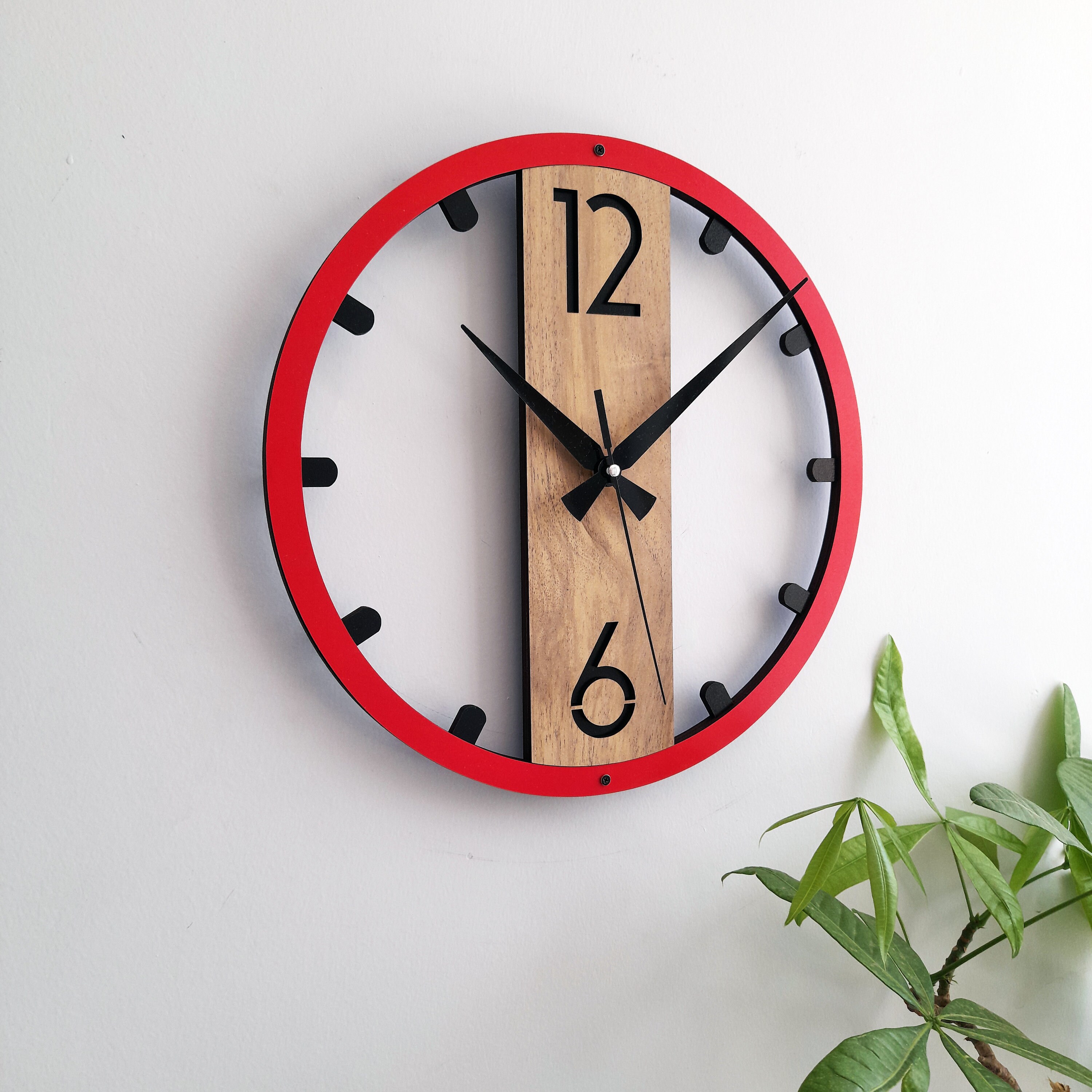 Modern Minimalist Wall Clock,decorative Wooden Clock for Living Room ...