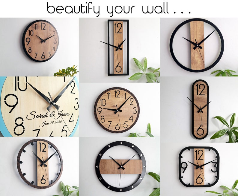 Modern Minimalist Wall Clock,decorative Wooden Clock for Living Room ...