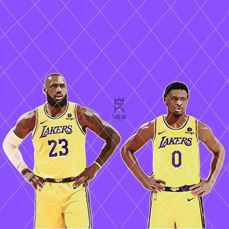 Lebron and Bronny James PNG - Etsy
