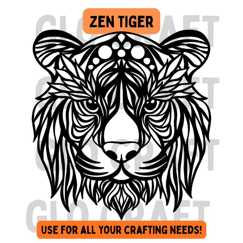 Tiger Zentangle - Etsy