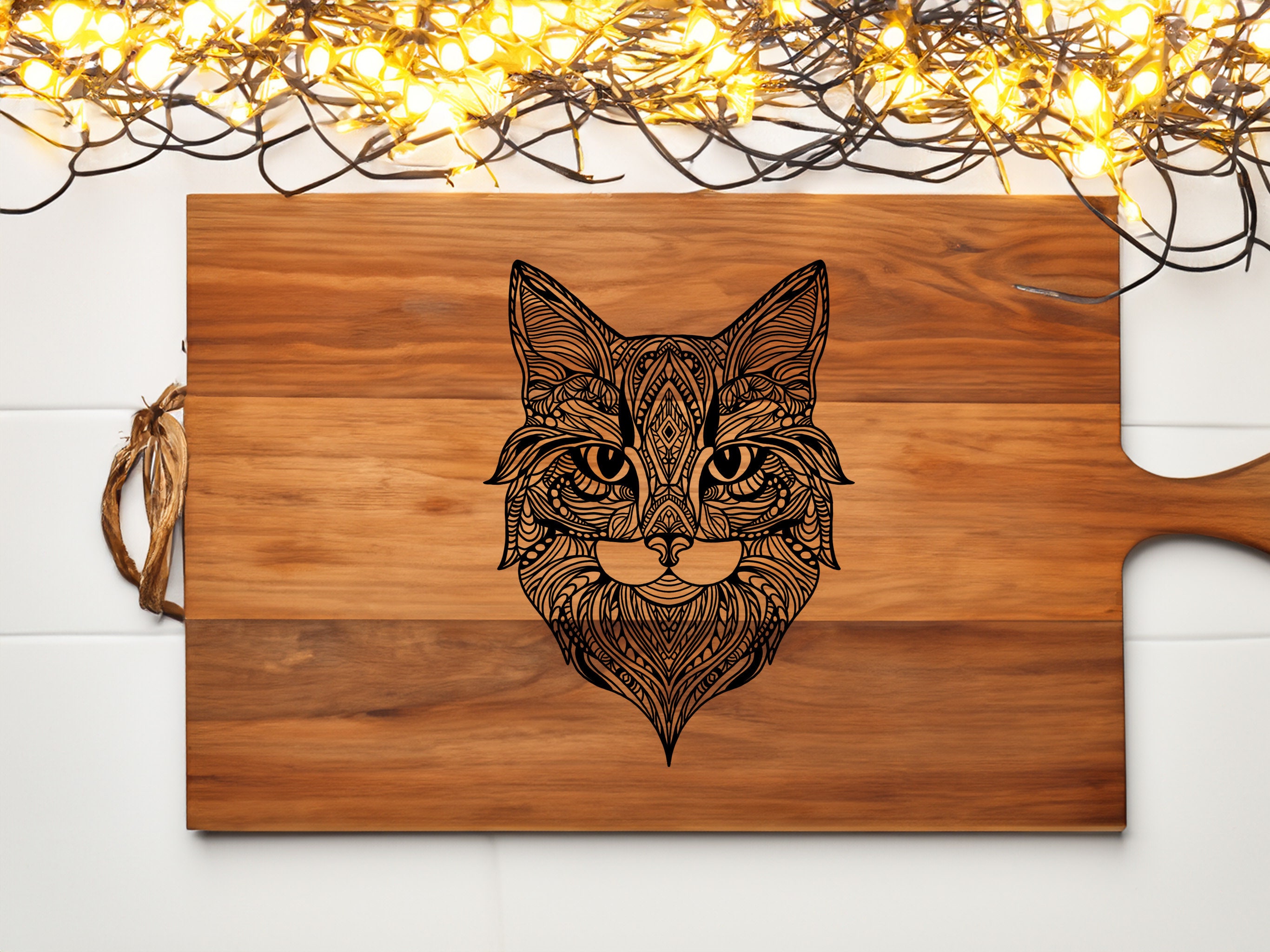 Zen Tangle Cat Head Pattern Outline SVG PNG Crafting Engraving Cutting ...