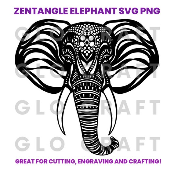 Zentangle Elephant Svg