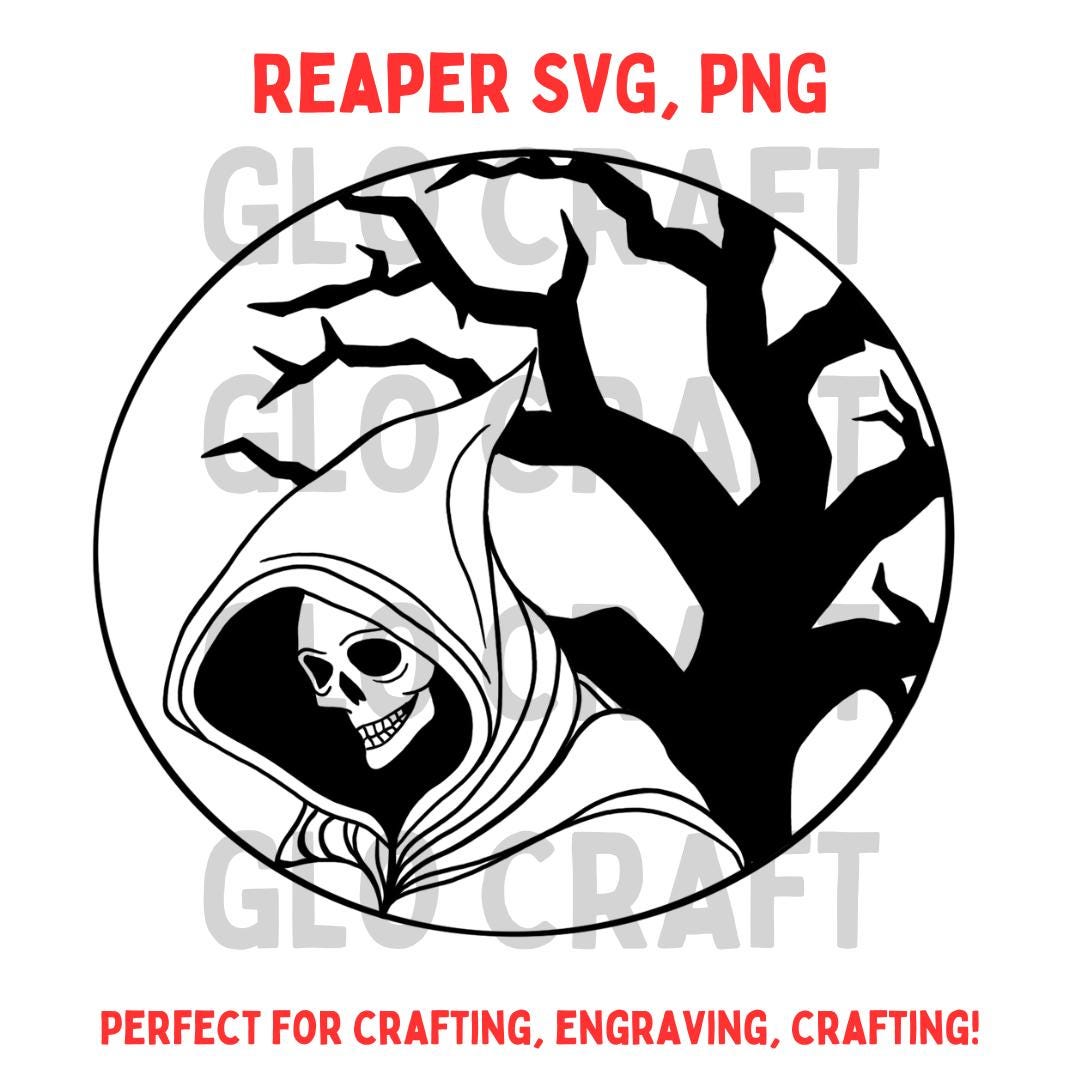 Grim Reaper SVG PNG Cricut Vinyl Digital Files for Crafting Cutting ...