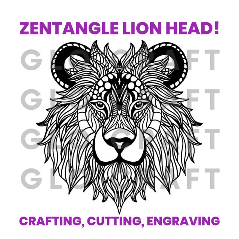 Zentangle Lion - Etsy
