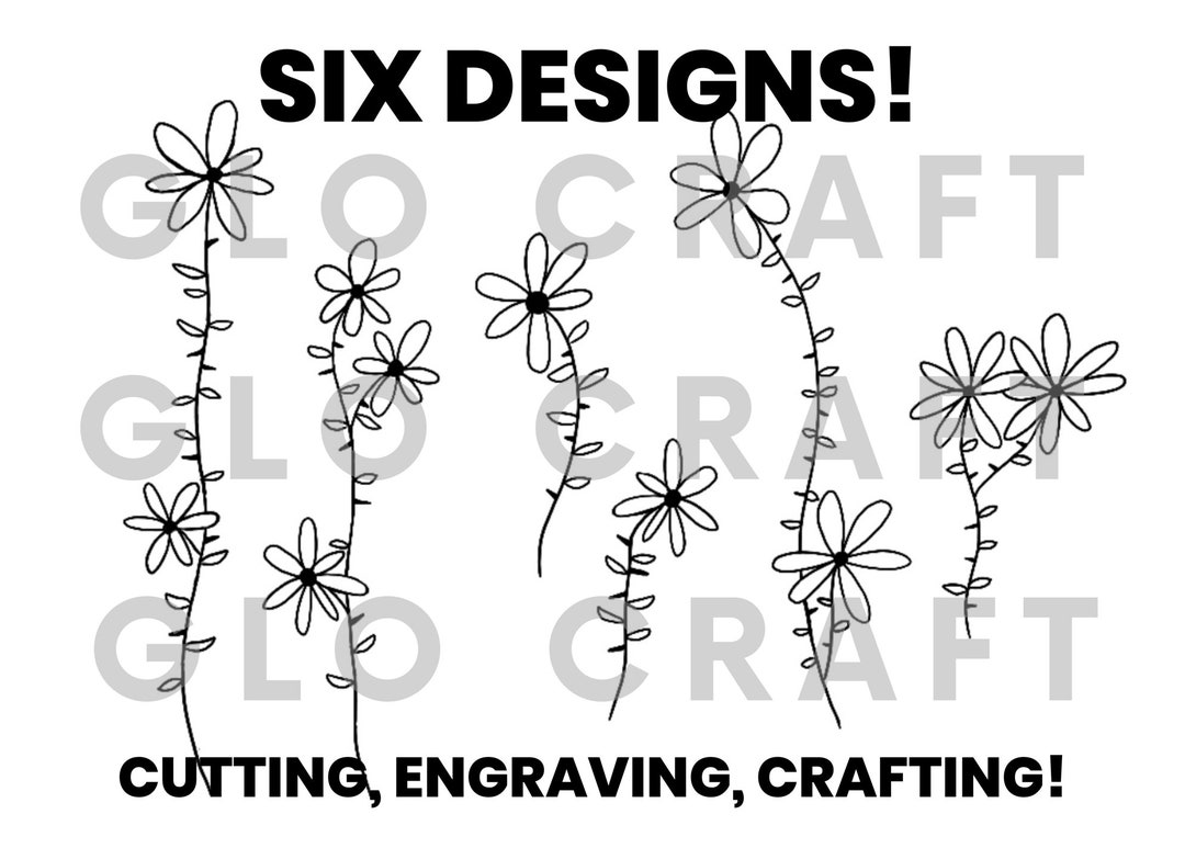 Thorn Flowers Design PNG SVG Cute Simple Flourish Thorny Engraving ...