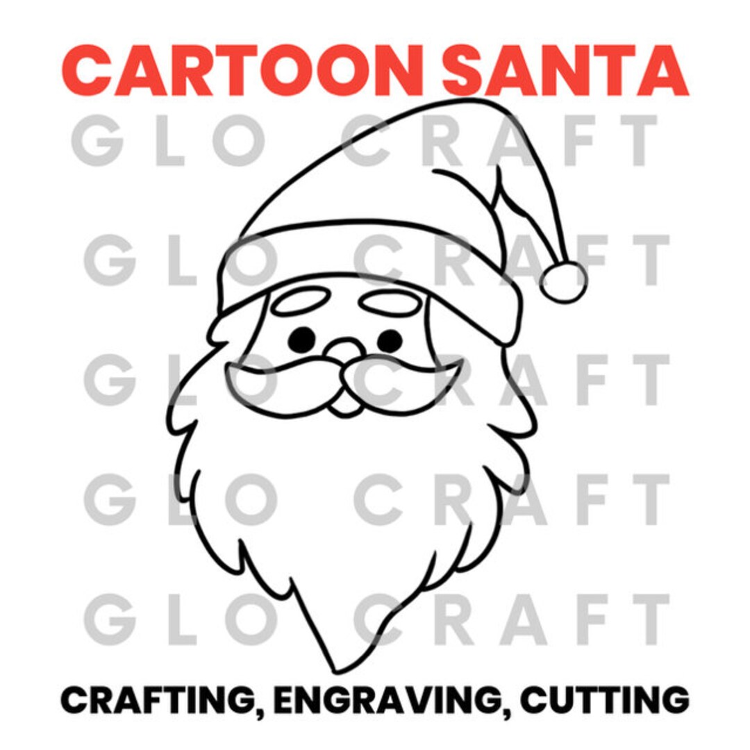 Cute Santa Head SVG PNG Digital Files Cutting Crafting Engraving Cricut ...