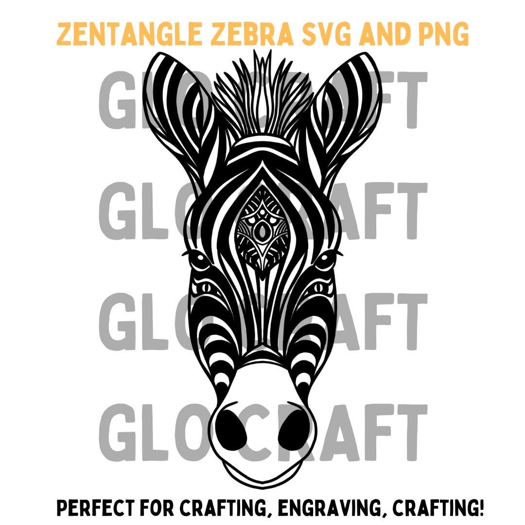 Zentangle Zebra Head: Safari Animal SVG PNG (digital Files) - Etsy