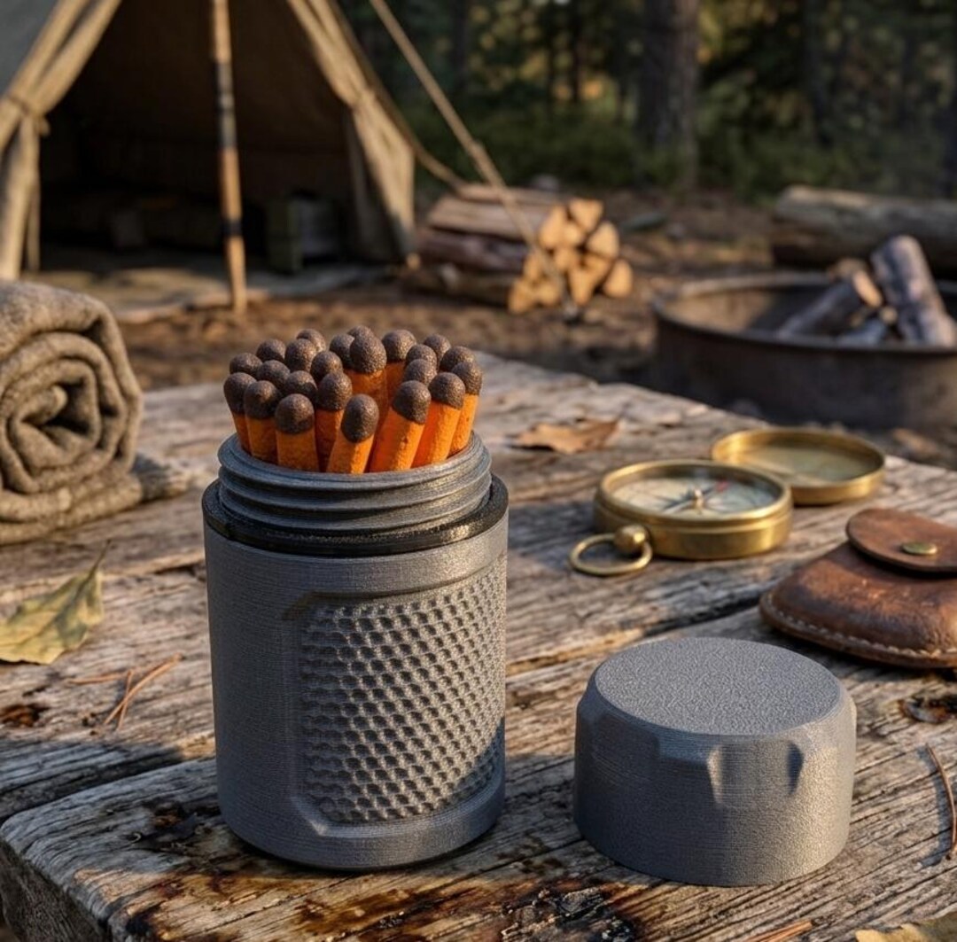 Rugged Waterproof Match Case With Integrated Striker - Camping ...