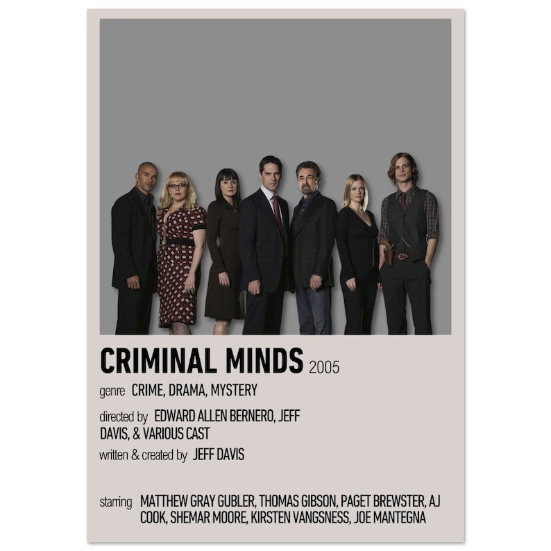 Criminal Minds A4 TV Series Poster, Crime Drama, Movie Poster, Vintage ...