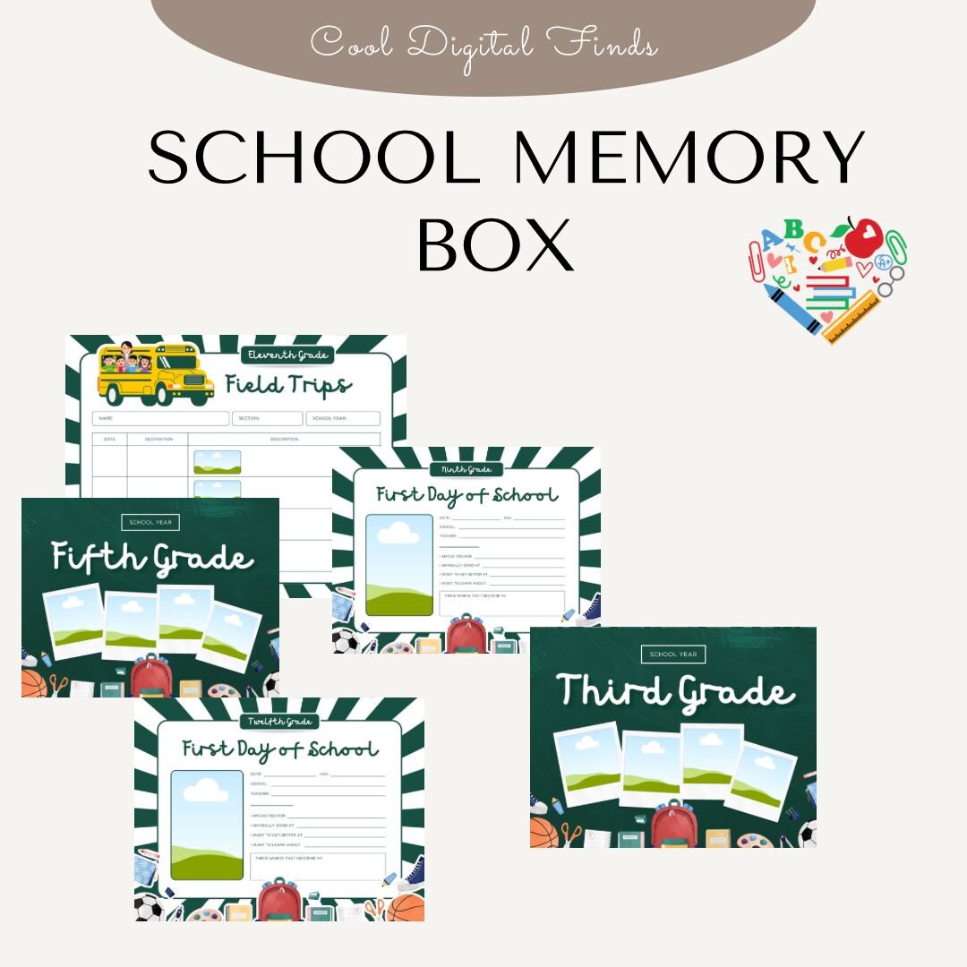 School Memory Box Digital Download - Etsy