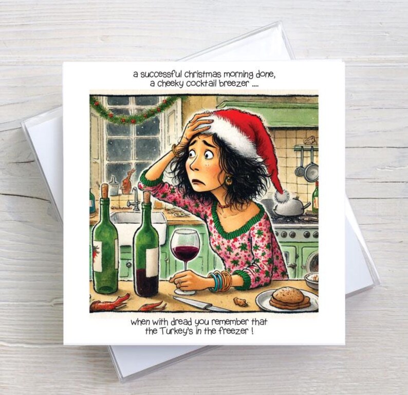 Funny Christmas Card - Cheeky Cocktail Breezer - Adult Rude Humour ...