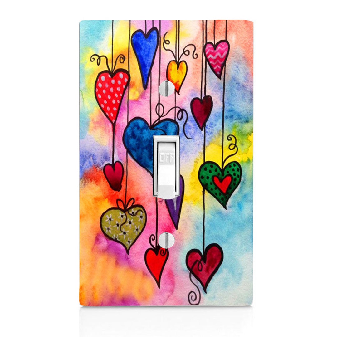 Rainbow Heart Strings Light Switch Cover, Night Light, Cabinet Knob - Etsy