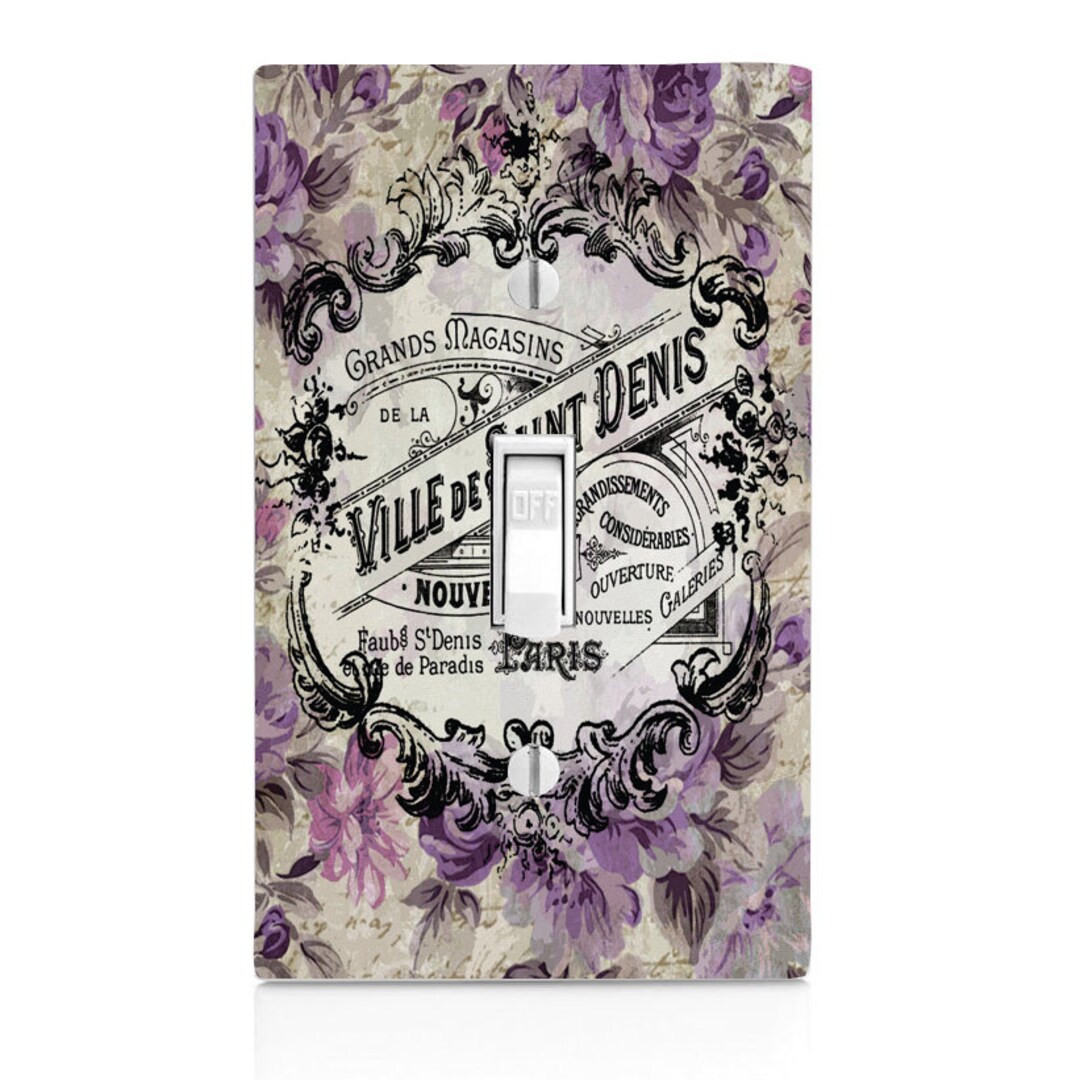 Purple Shabby Chic Light Switch Cover, Night Light, Cabinet Knob - Etsy