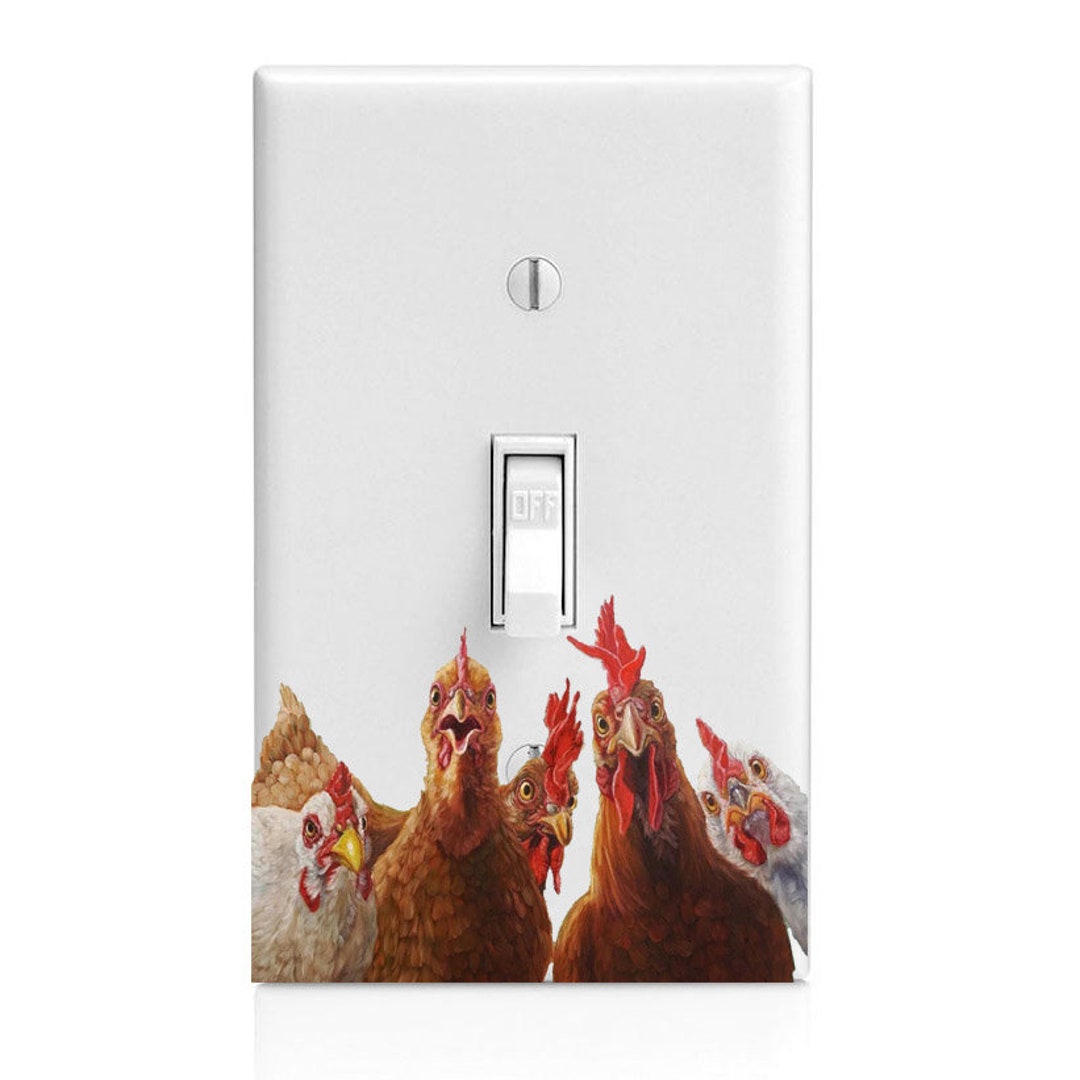 Curious Roosters Light Switch Cover, Night Light, Cabinet Knob - Etsy
