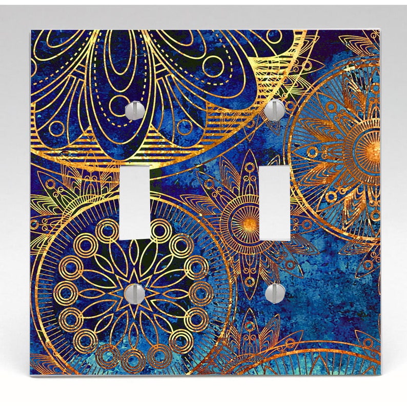 Blue Art Deco Light Switch Cover, Night Light, Cabinet Knob - Etsy