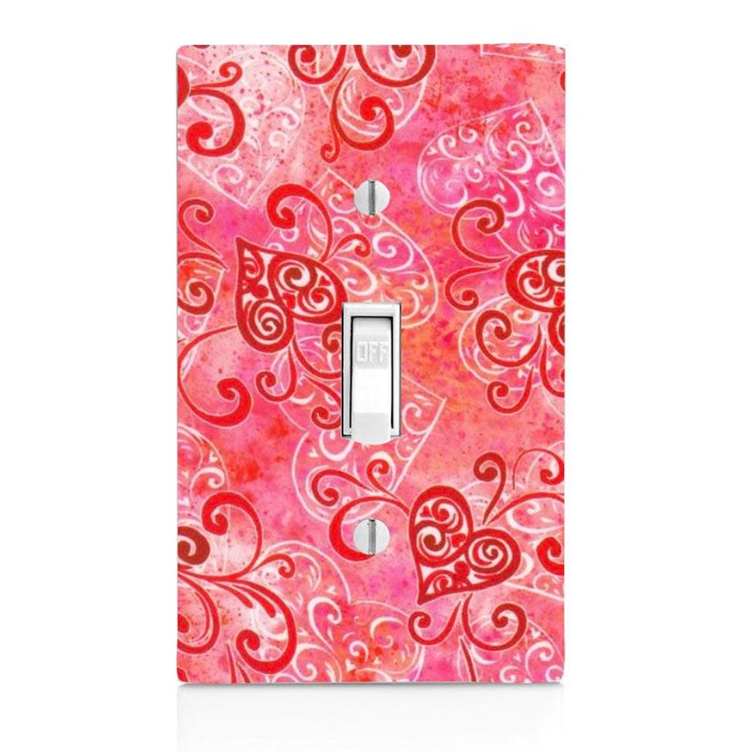 Swirling Hearts, Pink Light Switch Cover, Night Light, Cabinet Knob - Etsy