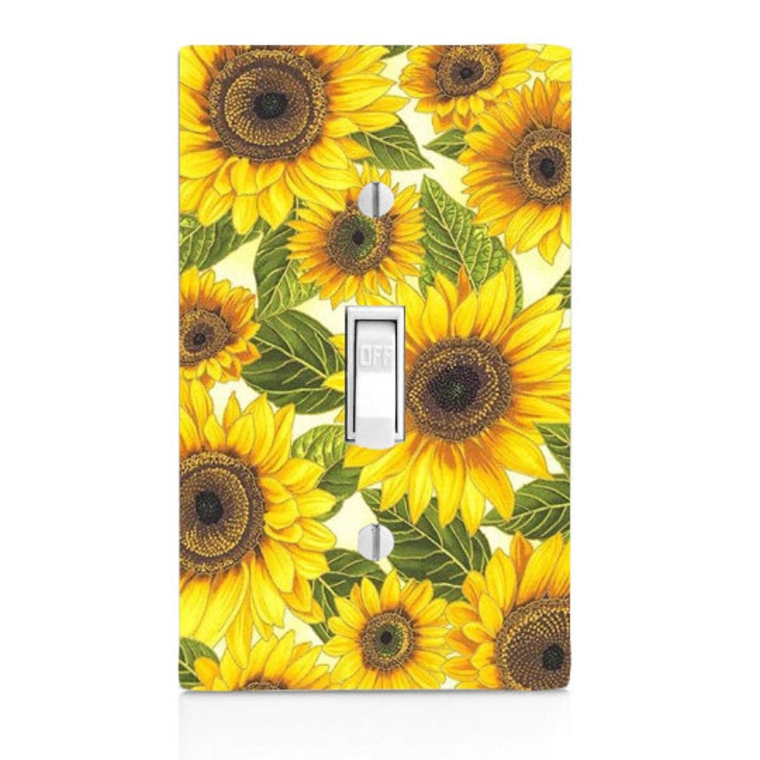 Sunflower Background Light Switch Cover, Night Light, Cabinet Knob - Etsy
